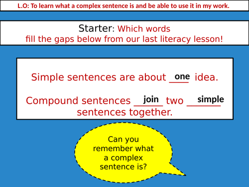 Literacy: Sentence Structures | Teaching Resources