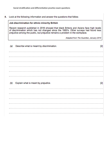 GCSE sociology [wjec]- Social stratification & differentiation revision ...