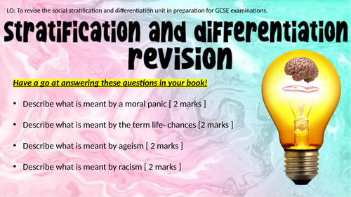 GCSE sociology [wjec]- Social stratification & differentiation revision ...