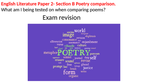 English Literature Paper 2 - Exam revision, comparing poems AO2 ...