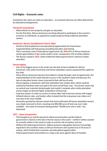 OCR A Level History Civil Rights Revision | Teaching Resources