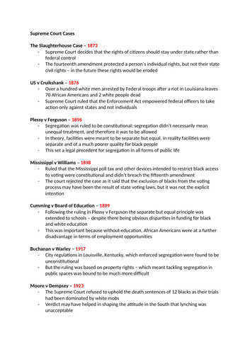 OCR A Level History Civil Rights Revision | Teaching Resources