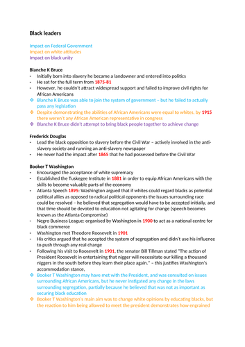 OCR A Level History Civil Rights Revision | Teaching Resources