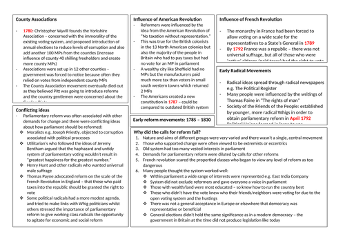 OCR A Level History Pitt to Peel Revision Pack | Teaching Resources
