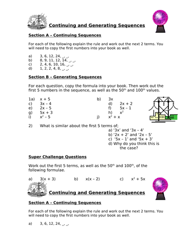 IGCSE SEQUENCES | Teaching Resources