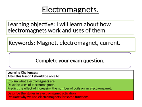 AQA KS3 Magnets and Electromagnets COMPLETE LESSON PACKAGE | Teaching ...