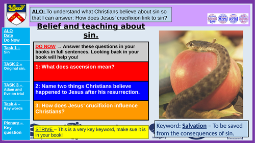 Belief and teaching about sin - Christianity. | Teaching Resources