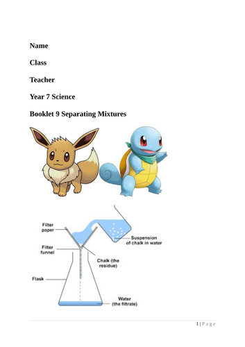 AQA KS3 booklets CHEMISTRY | Teaching Resources
