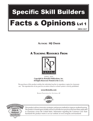 Fact & Opinion (Reading Lvl 2.0-3.5) | Short Passages | Comprehension ...