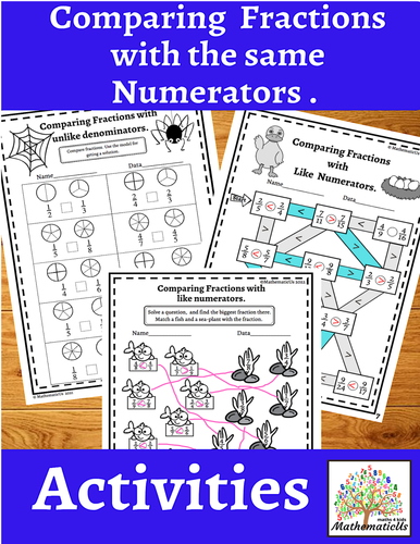 Comparing Fractions with the Same Numerators Game | Teaching Resources