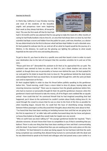 Year 6 Suspense Story Example | Teaching Resources