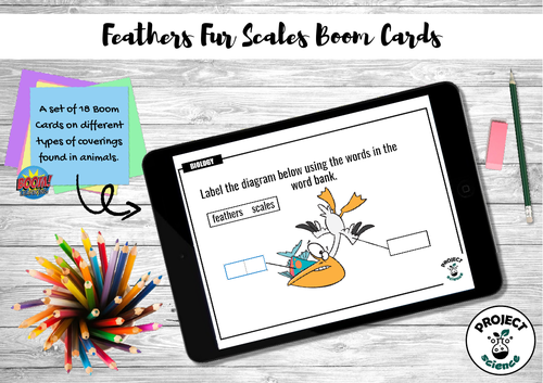 Animal Coverings [Feathers, Fur or Scales] Boom Cards™ - Distance ...