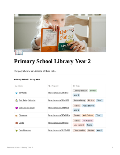 Year 2 Reading List | Teaching Resources