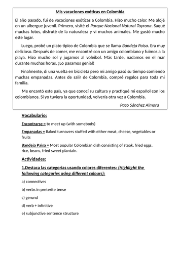 GCSE Spanish - Las vacaciones WORKSHEET + PPT (Including answers ...