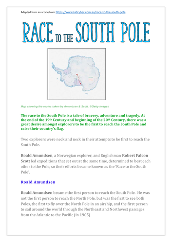 Race to the South Pole - Whole Class Reading Session! | Teaching Resources