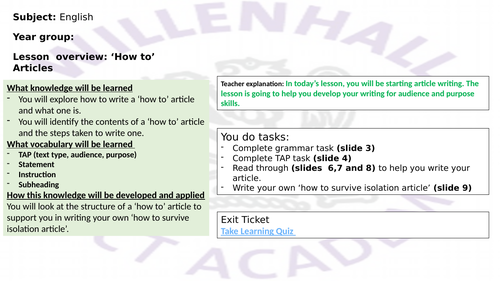 Instructional Article | Teaching Resources