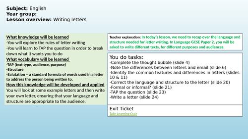 Letter writing | Teaching Resources