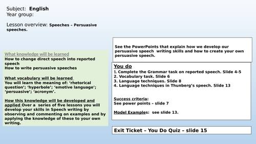 Persuasive speech PPT | Teaching Resources