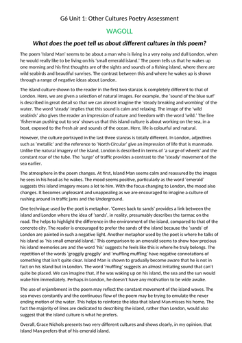 KS3 Poems From Other Cultures SOW | Teaching Resources