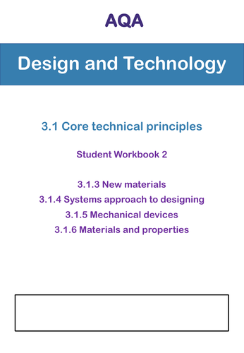 AQA GCSE D&T Workbooks | Teaching Resources