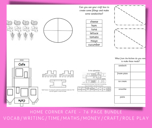 EYFS/KS1 Home Corner Cafe HUGE resource bundle - FULL Term of ...