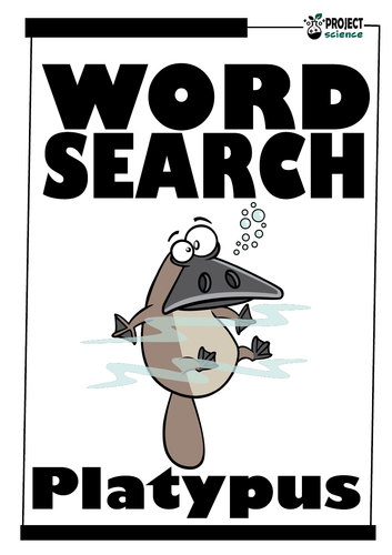 Animal Adaptations [Platypus] Cut and Paste Activity and Word Search ...