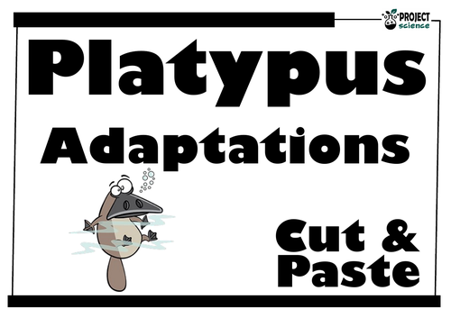 Animal Adaptations [Platypus] Cut and Paste Activity and Word Search ...