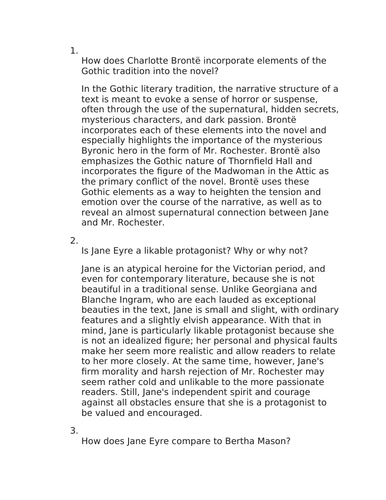 Extensive Revision Notes on Jane Eyre A LEVEL ENGLISH LITERATURE A* ...