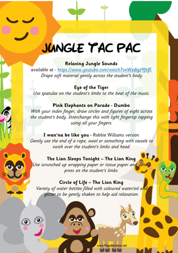 Jungle Tac Pac/Sensory Music | Teaching Resources