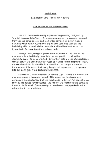 Year 6 Literacy Revision Autobiography Explanation Texts The Shirt ...