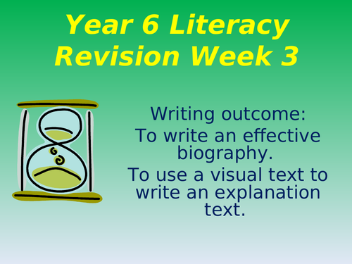 Year 6 Literacy Revision Autobiography Explanation Texts The Shirt ...