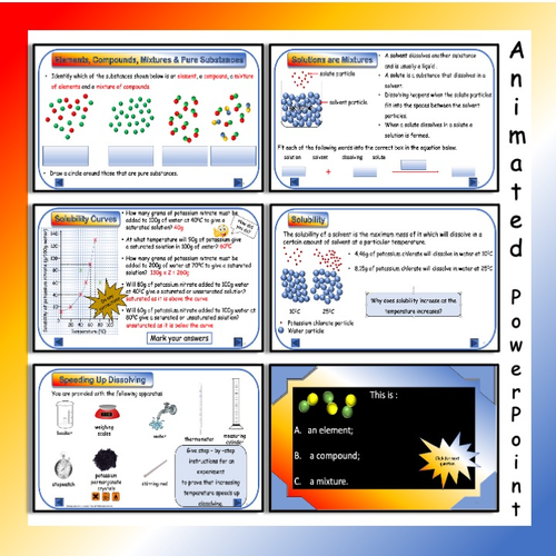 Mixtures-Pure Substances, Solutions, Dissolving and Solubility KS3 ...