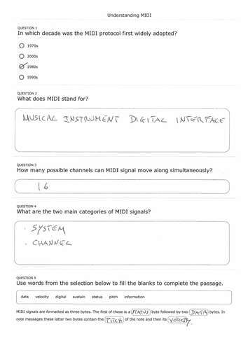 Understanding MIDI | Teaching Resources