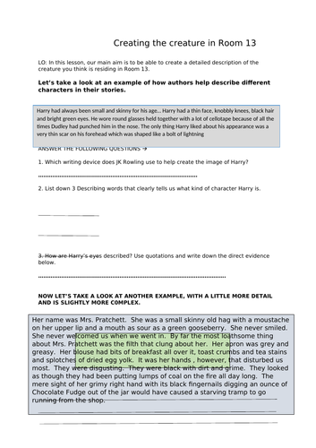 Room 13 worksheets | Teaching Resources