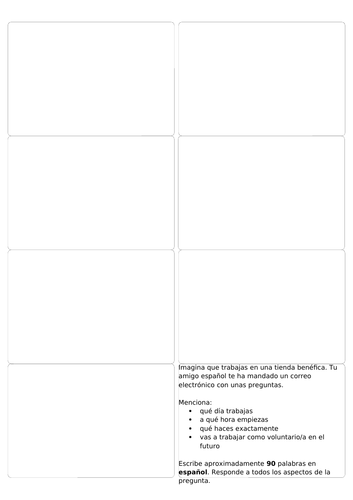 AQA GCSE Spanish Foundation Writing Tasks | Teaching Resources