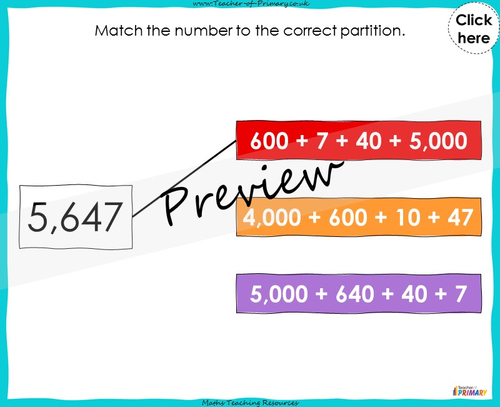 Partitioning - Year 4 | Teaching Resources