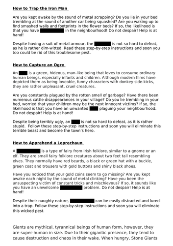 Year 5 Instructions - How to Train Your Dragon | Teaching Resources