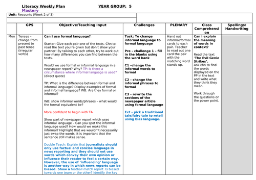 Year 5 - recounts/newspaper reports unit of work | Teaching Resources