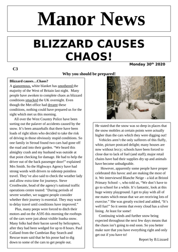 Year 5 - recounts/newspaper reports unit of work | Teaching Resources