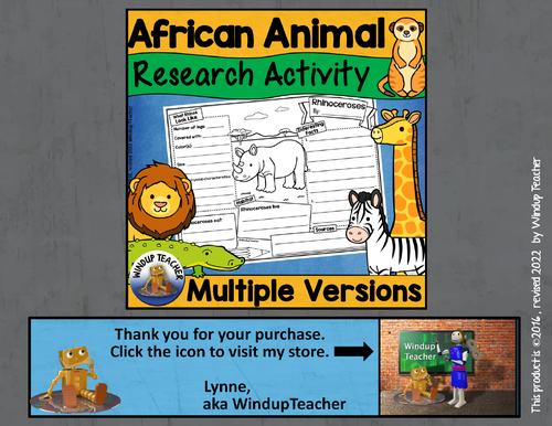 African Animal Research Activity | Teaching Resources