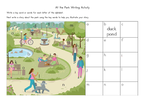 At the Park Writing Activity KS1 | Teaching Resources