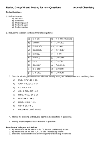 Group 2 and the Halogens (A-Level) | Teaching Resources