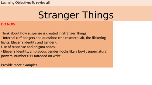 Stranger Things: Revision | Teaching Resources