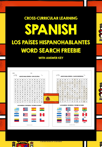 SPANISH-SPEAKING COUNTRIES WORD SEARCH FREEBIE | Teaching Resources