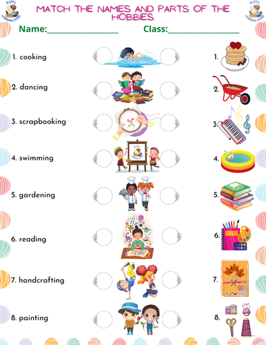 Hobbies Worksheet for Kids | PDF - Best High Quality for Printing ...
