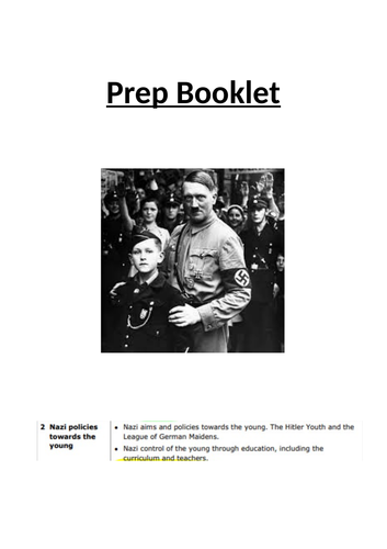 Work booklet - education and youth Nazi Germany | Teaching Resources