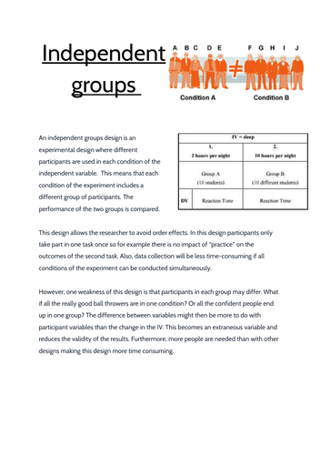 AQA GCSE PSYCHOLOGY (9-1): EXPERIMENTAL DESIGN FULL LESSON | Teaching ...