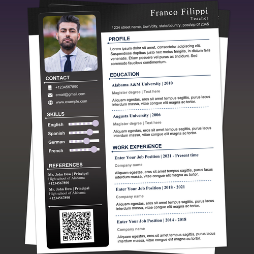 Editable Resume Template MS Word | Teacher Educator Resume | CV Cover ...