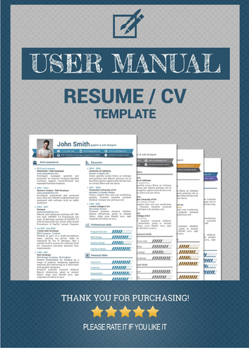 Professional Resume Template / CV template | Coverletter | Portfolio ...