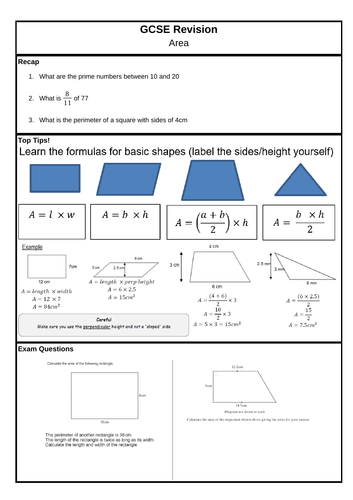 Revision - GCSE (F) - Geometry units | Teaching Resources